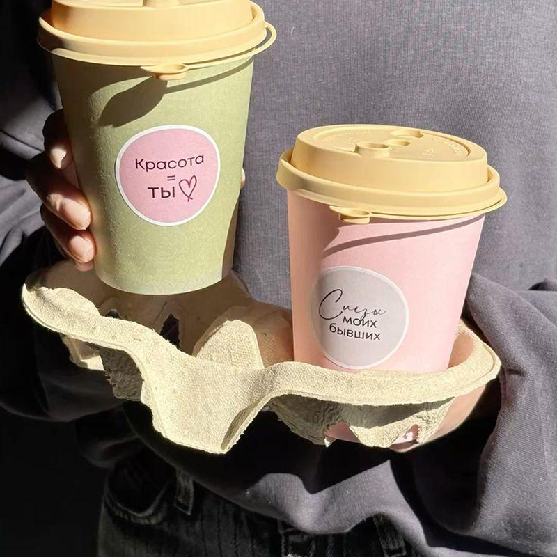 Single layer brown paper cup, containing coffee - LYNPACK